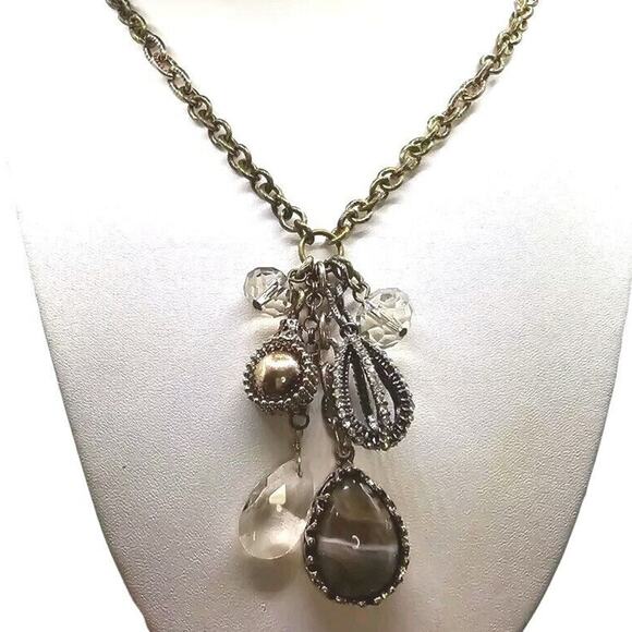 LOFT | Jewelry | Necklace Loft Pendant Charm Beaded Acrylic Antique ...